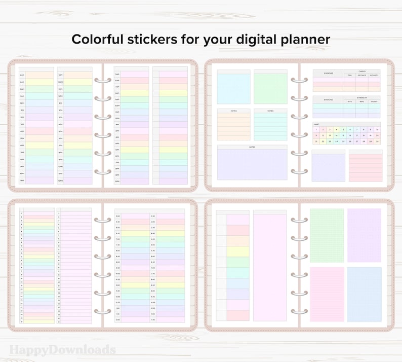 Rainbow Widgets Digital Stickers Digital Planner Stickers - Etsy