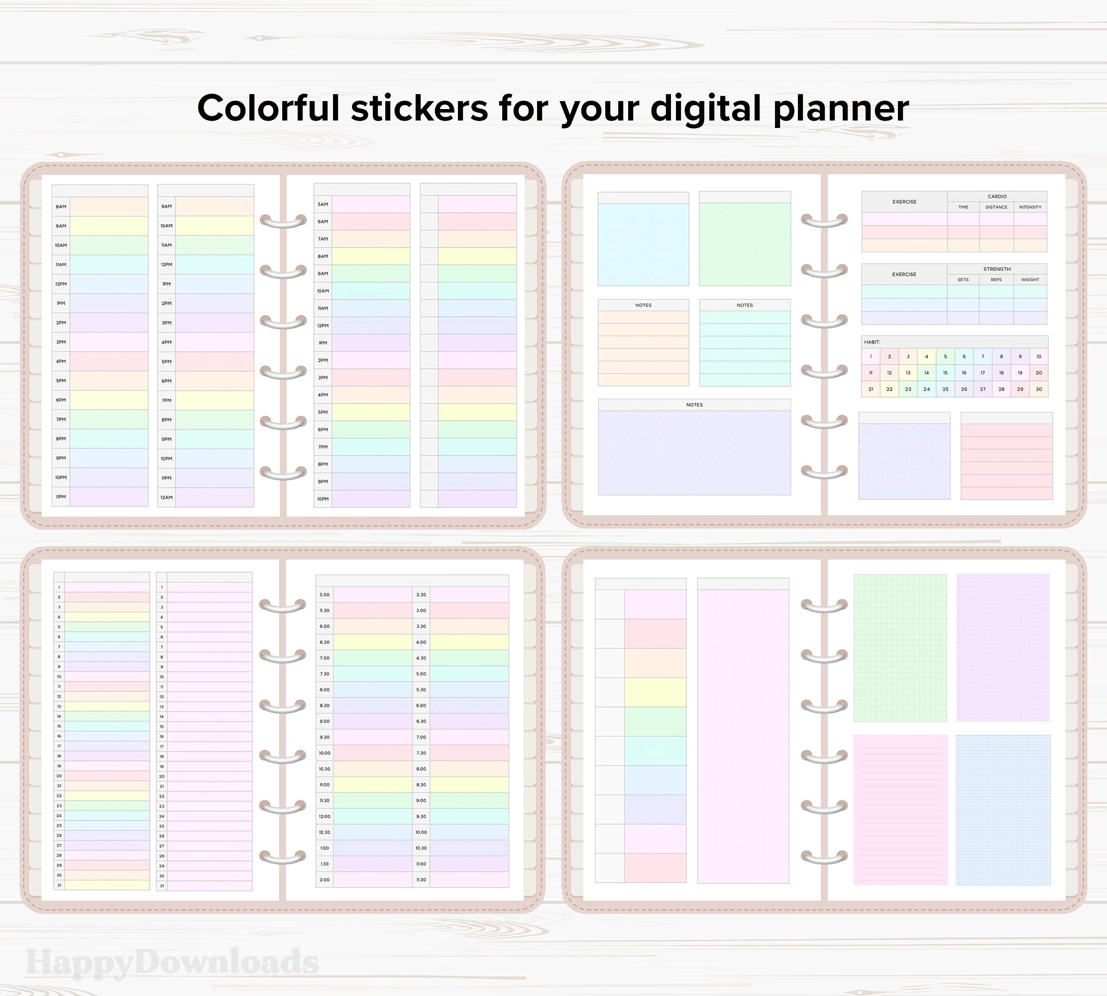 Rainbow Widgets Digital Stickers Digital Planner Stickers - Etsy Australia