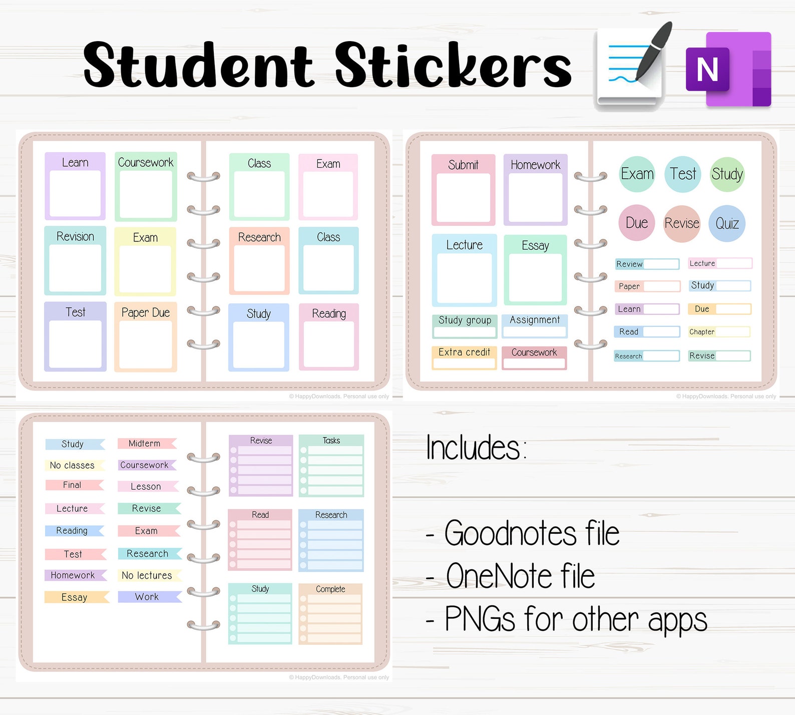 Student Digital Stickers, Goodnotes Stickers, Student Stickers, Digital ...