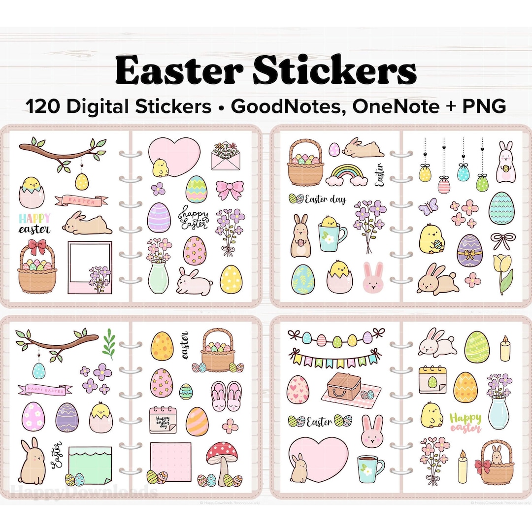Easter Digital Stickers, Easter Stickers, Holiday Stickers, Goodnotes ...