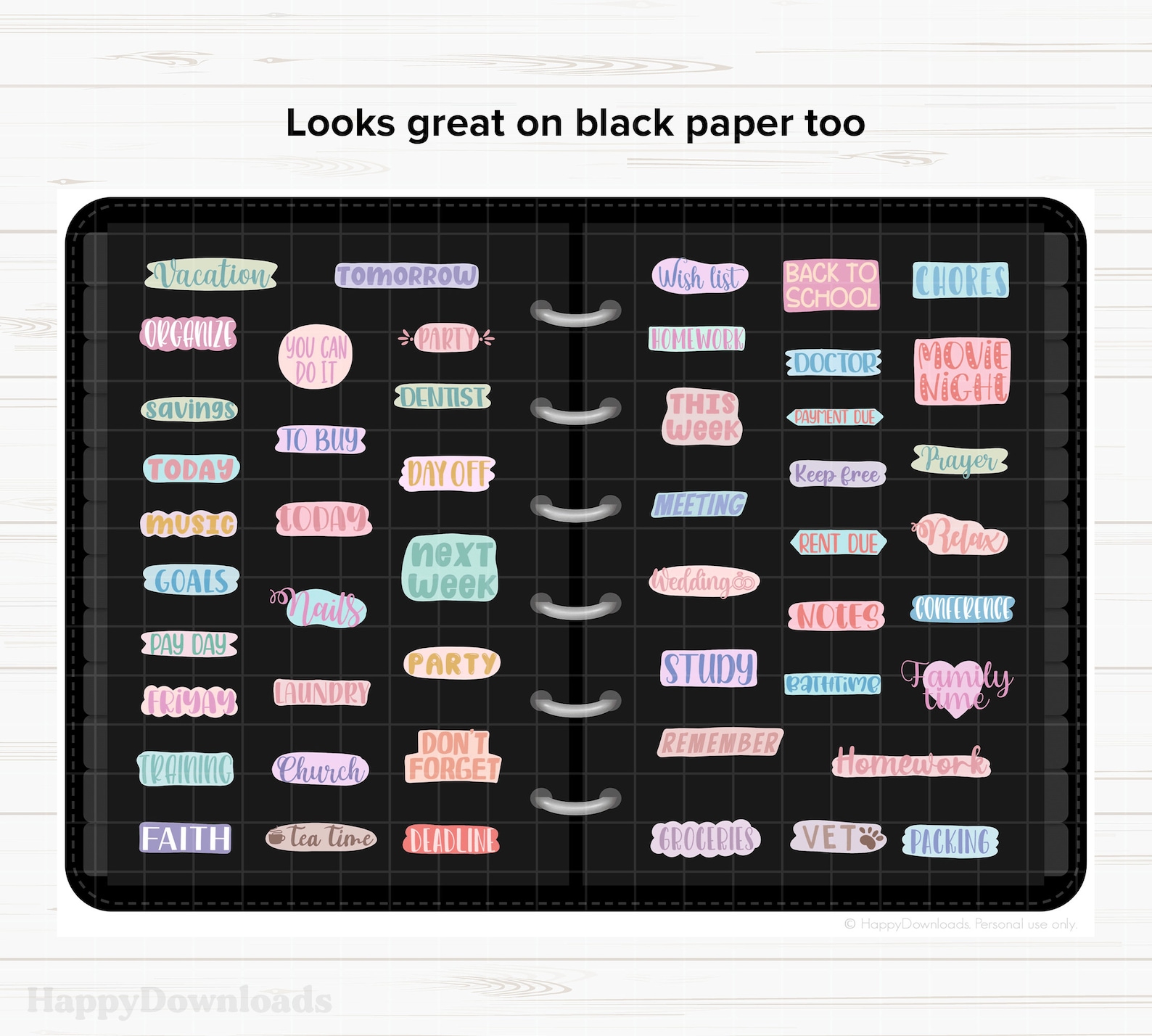 Words Digital Stickers Word Reminder Stickers Digital - Etsy