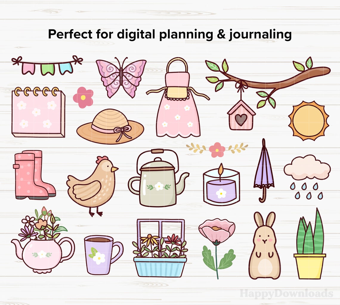 Spring Digital Stickers Spring Stickers Seasonal Stickers - Etsy