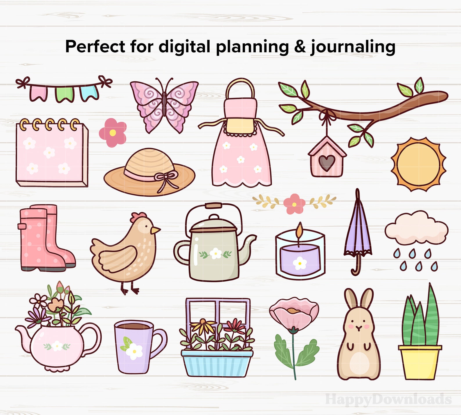 Spring Digital Stickers Spring Stickers Seasonal Stickers - Etsy