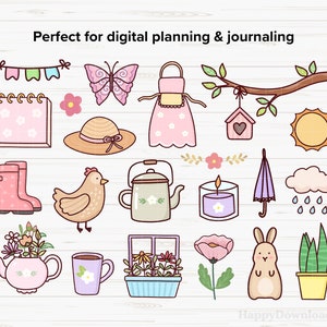 Spring Digital Stickers, Spring Stickers, Seasonal Stickers, Pre ...
