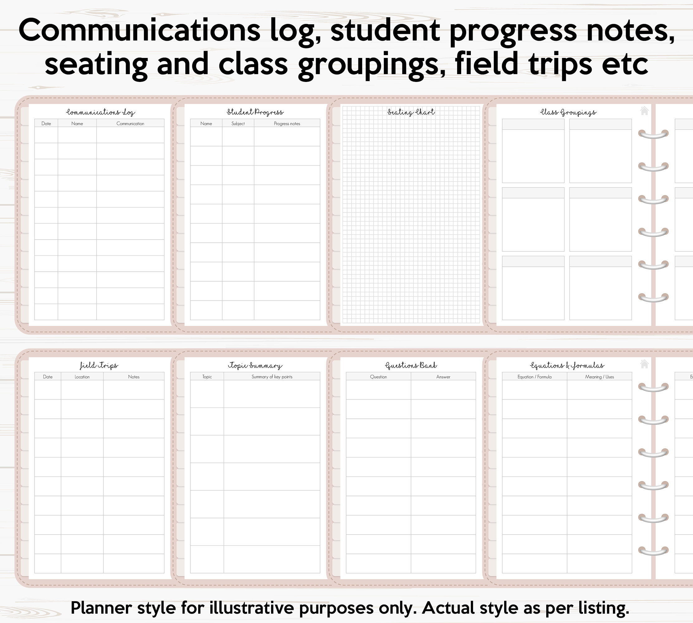 Teacher Onenote Digital Planner Templates Inserts Pack NOTEBOOK - Etsy ...