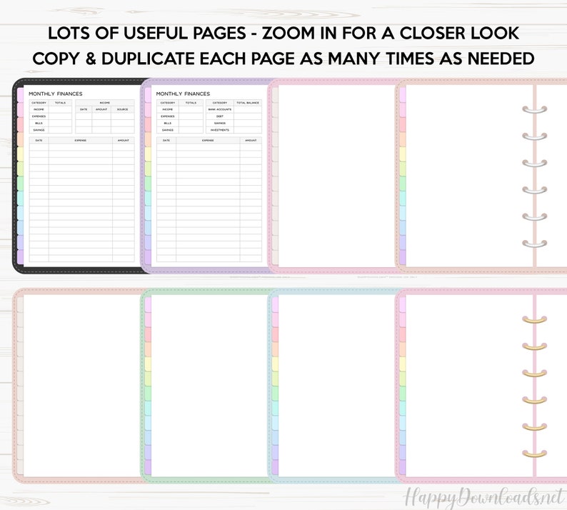Finances & Budgeting Digital Planner Inserts Templates Pack - Etsy