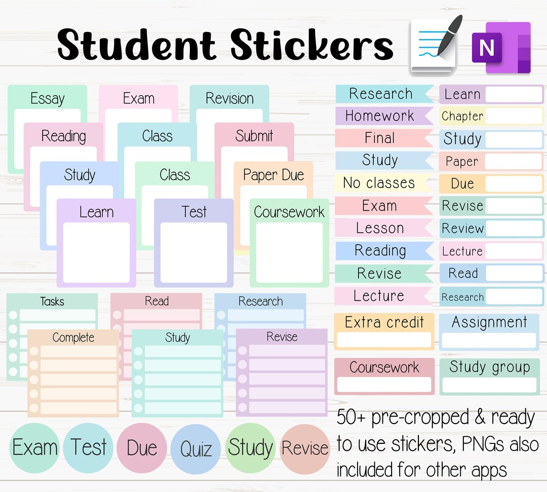 Student Digital Stickers Goodnotes Stickers Student - Etsy