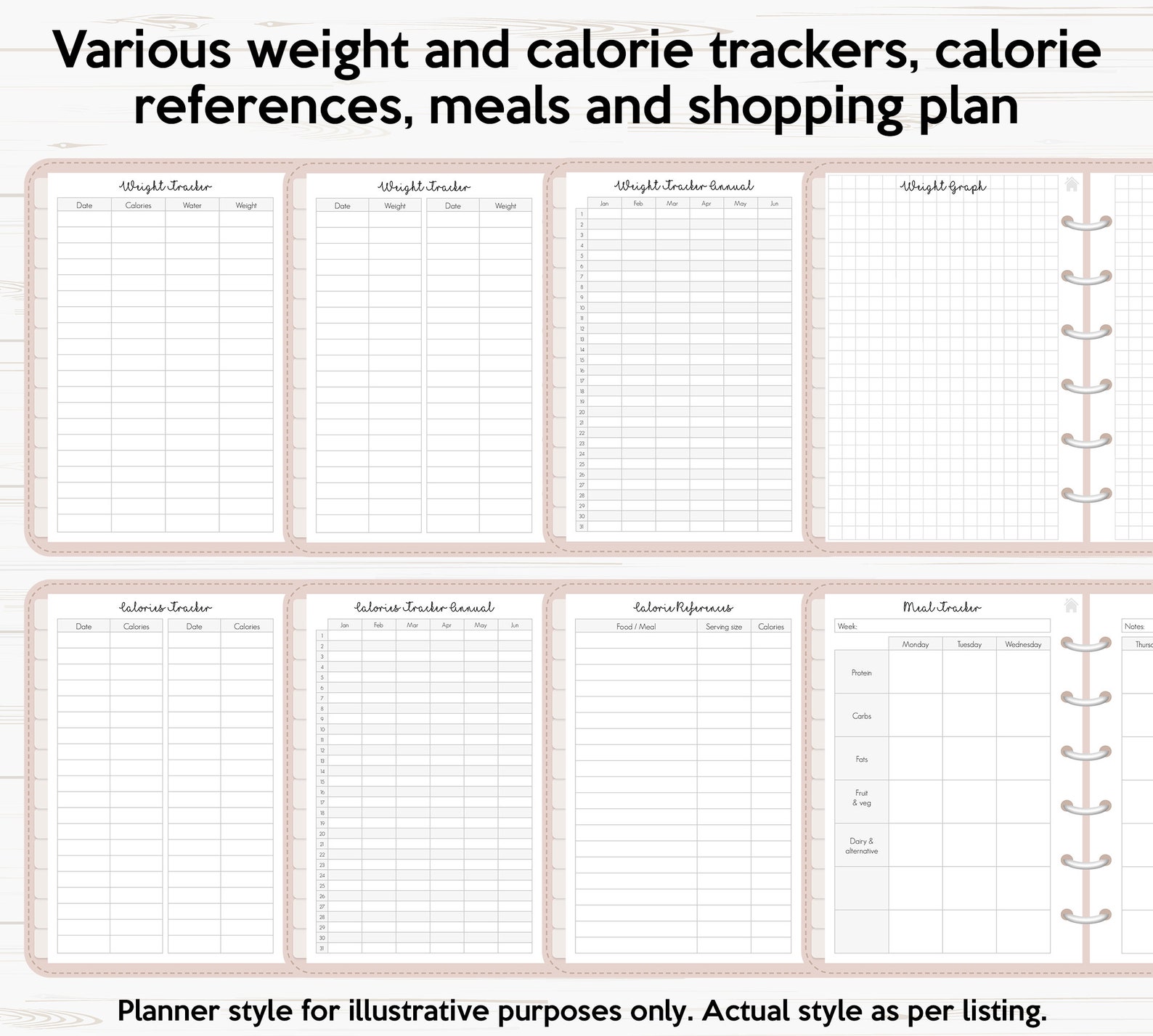 Health Fitness Wellness Onenote Digital Planner Templates Inserts Pack ...