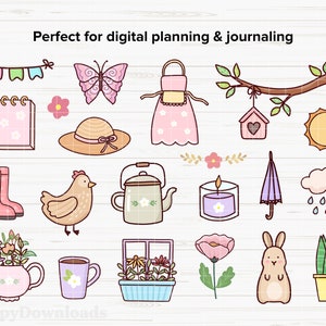 Spring Digital Stickers, Spring Stickers, Seasonal Stickers, Pre ...