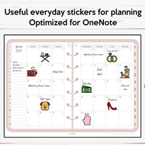 Onenote Digital Stickers, Everyday Icons Stickers, Daily Life Stickers ...