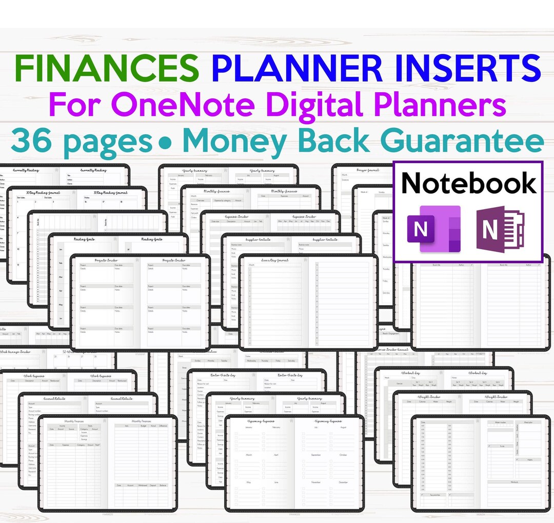 Onenote Digital Planner Templates Finance Template Finance Inserts ...