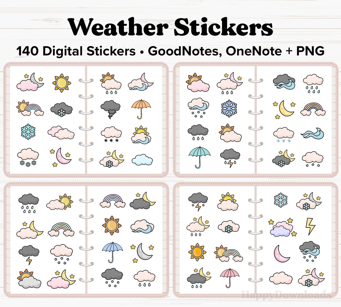 Weather Digital Stickers Weather Stickers Digital Planner - Etsy