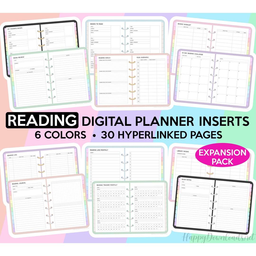 Reading Digital Planner Reading Journal Goodnotes Planner Reading ...