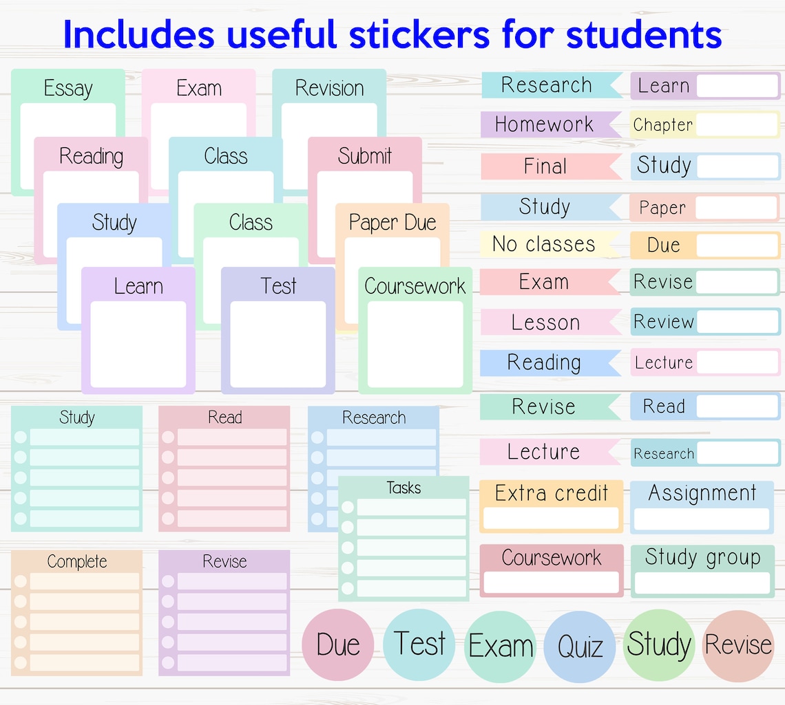 Student Onenote Digital Planner Templates Inserts Pack | Etsy