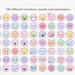 Mood Stickers Digital, Cute Stickers, Daily Mood Trackers, Digital ...