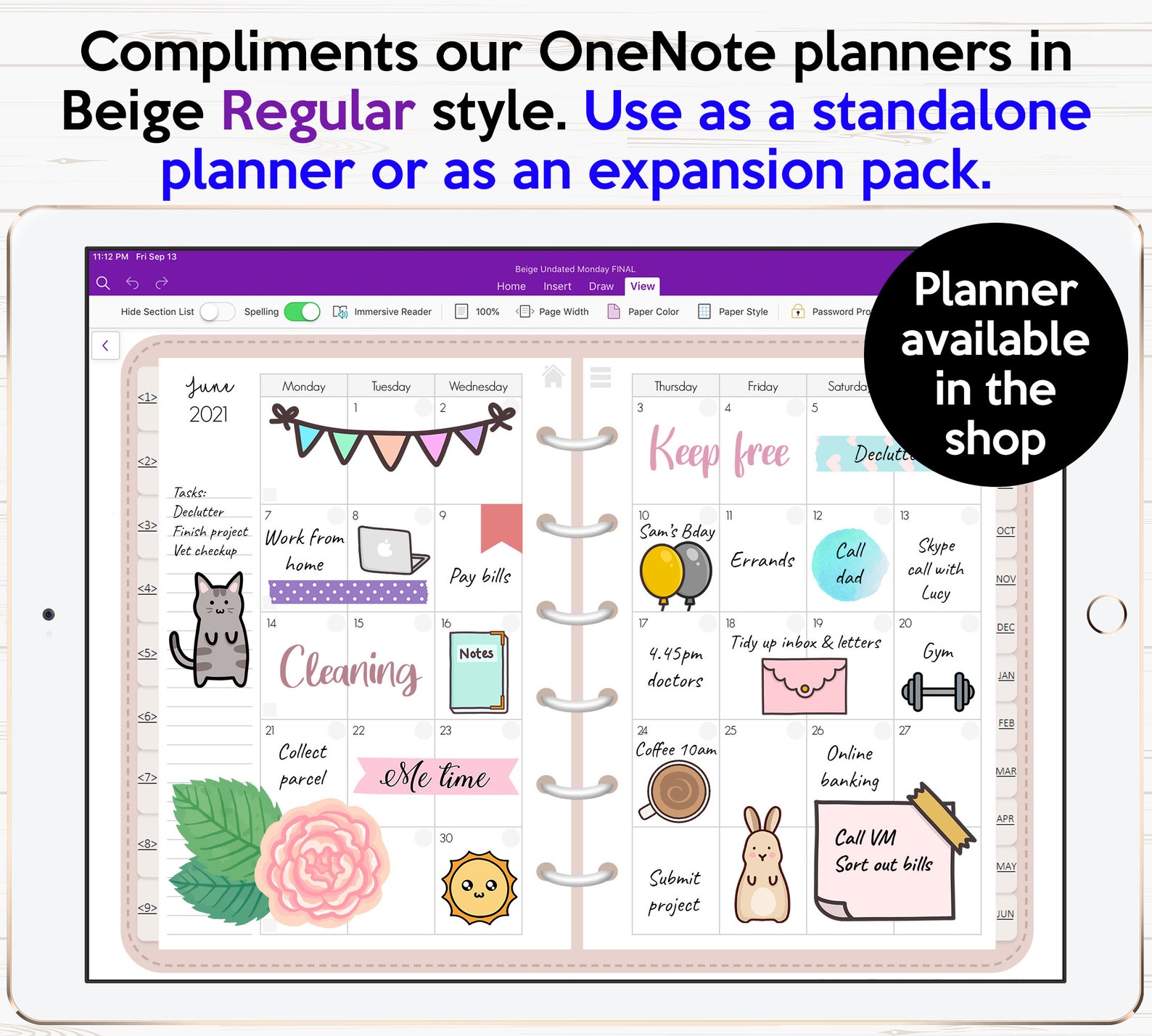 Household Onenote Digital Planner Templates Inserts Pack - Etsy
