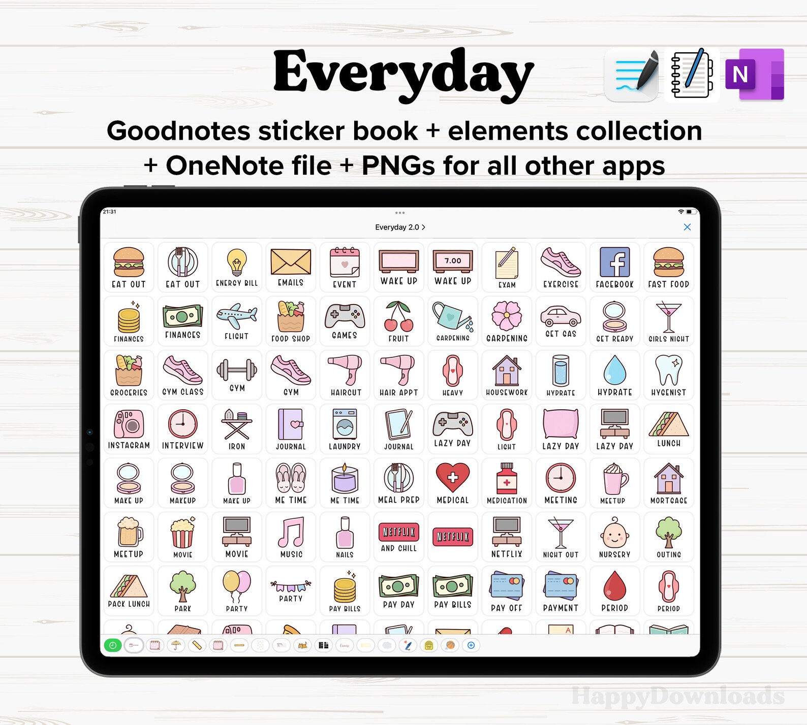 Everyday Life Digital Stickers Daily Planner Stickers - Etsy UK