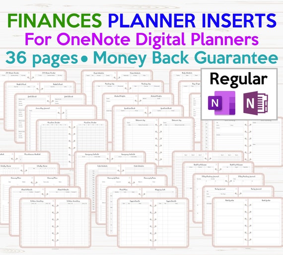 Finances & Budget Onenote Digital Planner Templates Inserts - Etsy