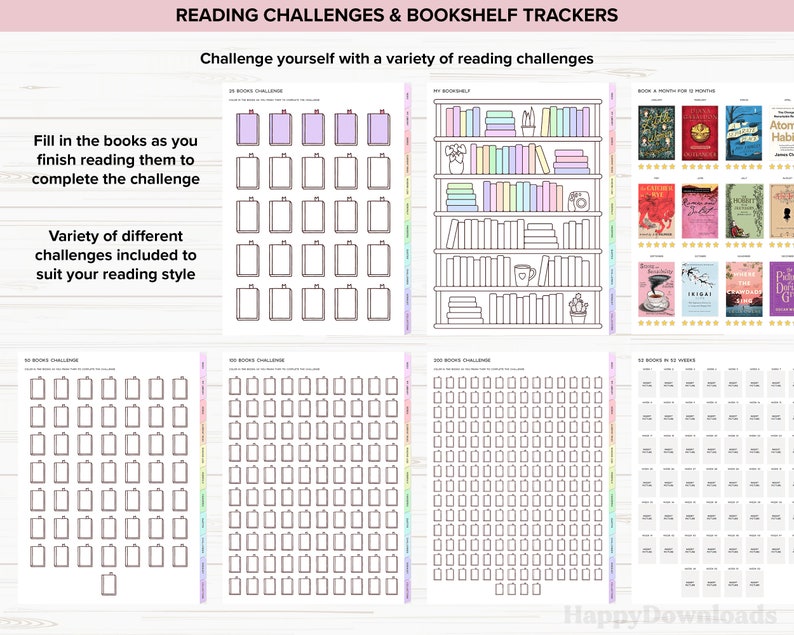 Digital Reading Journal Digital Reading Planner Reading - Etsy