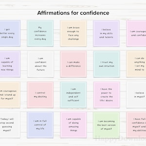 Affirmations Digital Stickers, Affirmation Stickers, Digital Planner ...