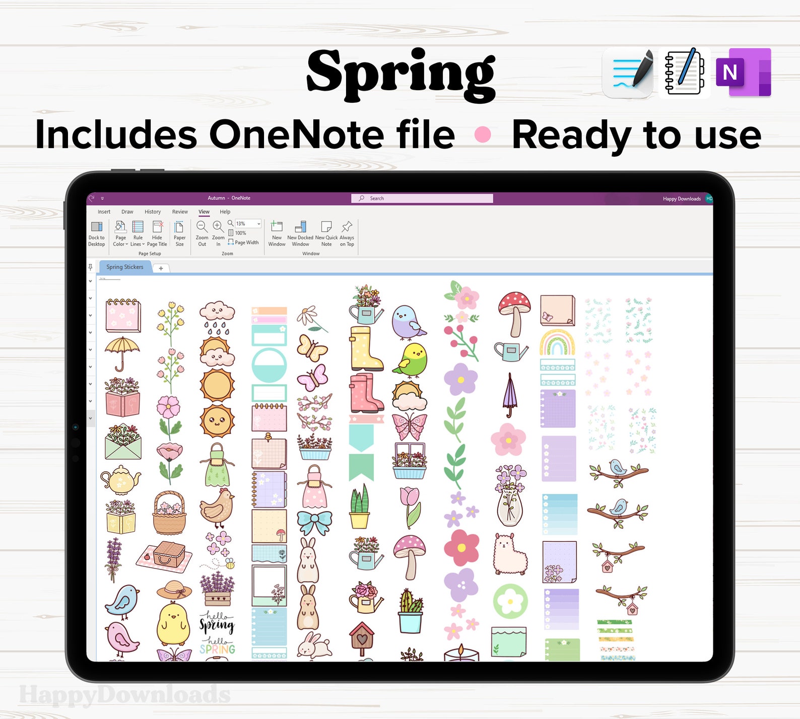 Spring Digital Stickers Spring Stickers Seasonal Stickers | Etsy