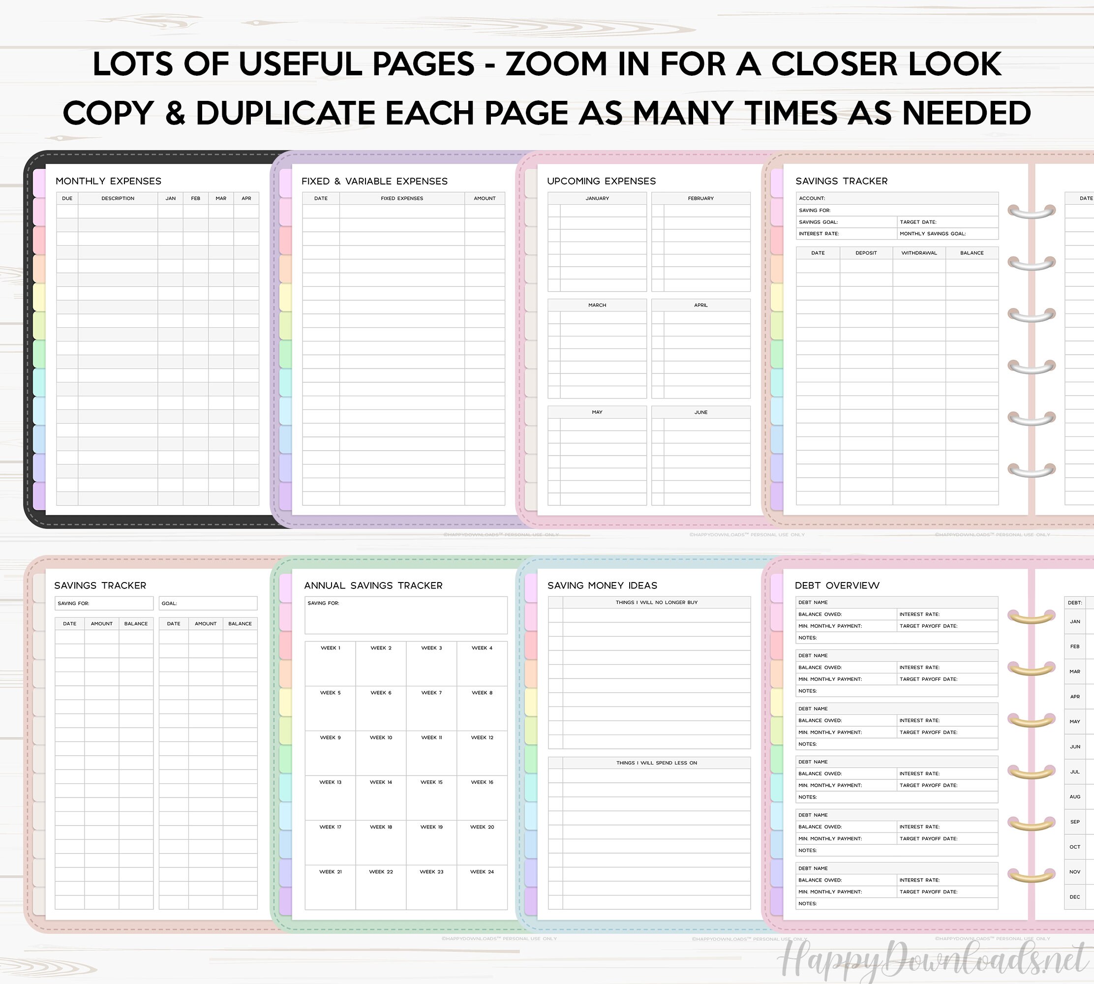 Finances & Budgeting Digital Planner Budgeting Planner Inserts Budget ...