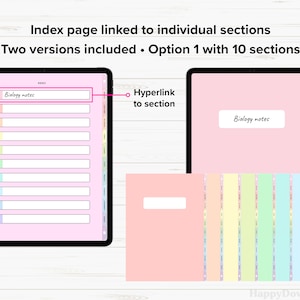 Portrait Digital Notebook With Tabs, Goodnotes Notebook, Student ...
