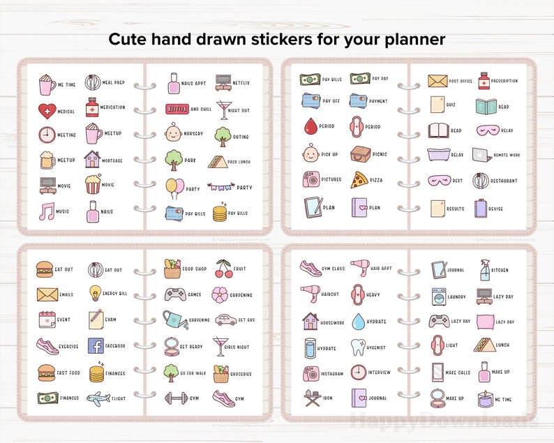 Everyday Life Digital Stickers Daily Planner Stickers - Etsy