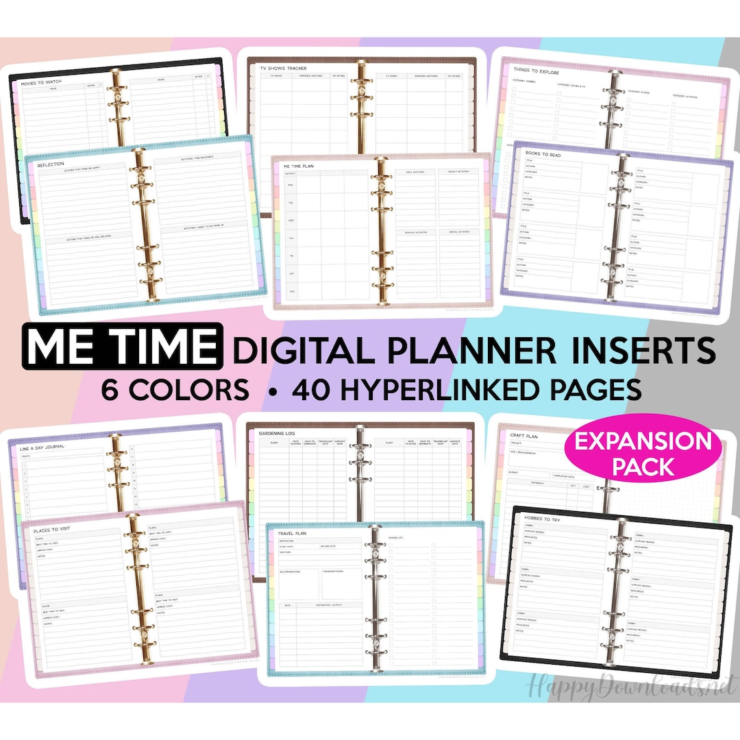 Me Time Digital Planner Self Care Planner Inserts Goodnotes Template ...