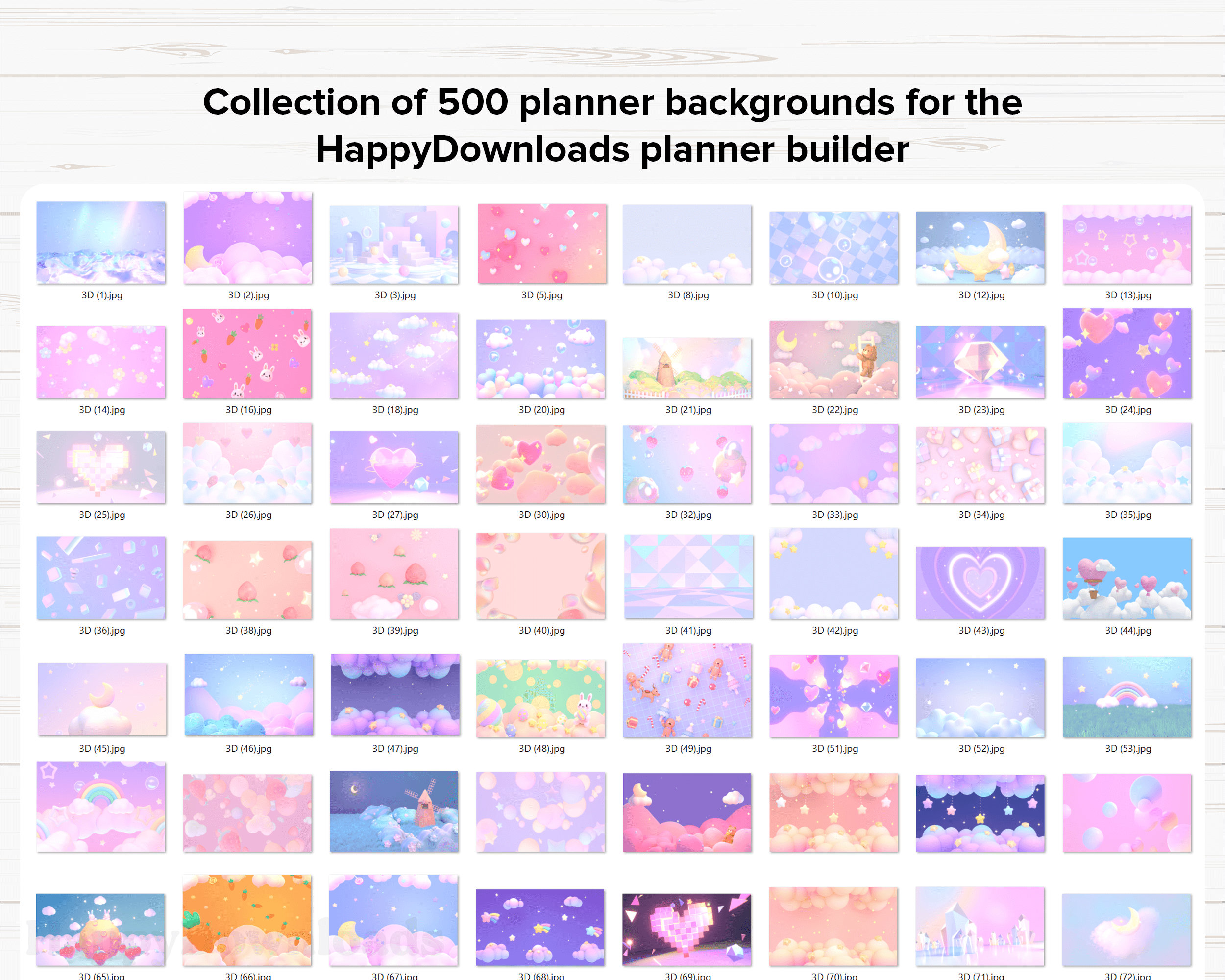 Custom Planner Backgrounds Collection for Happydownloads Landscape ...
