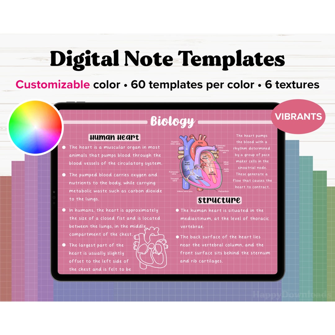 Digital Note Paper Templates, Digital Notepaper, iPad Note Taking ...