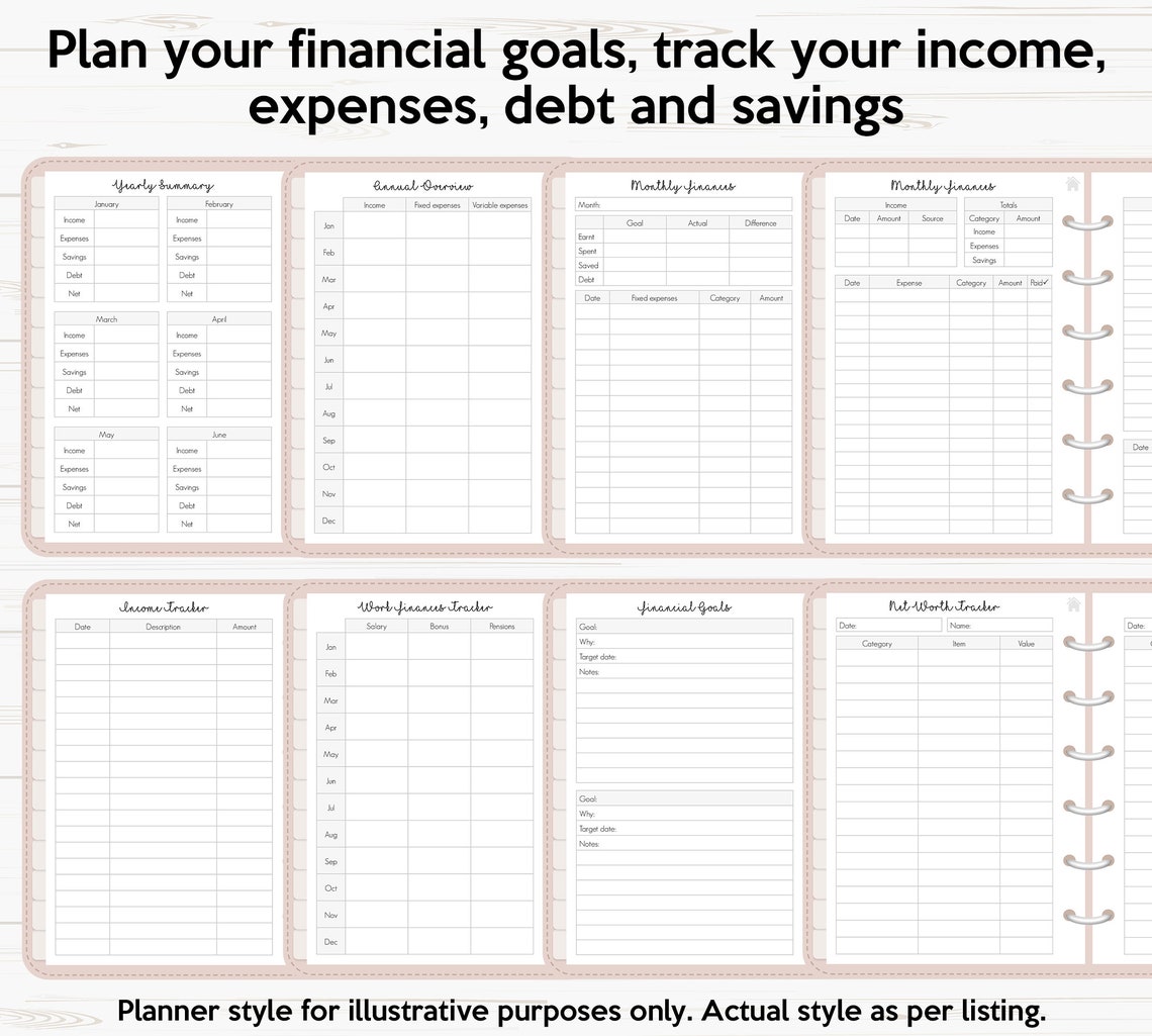 Onenote Digital Planner Templates Finance Template Finance - Etsy