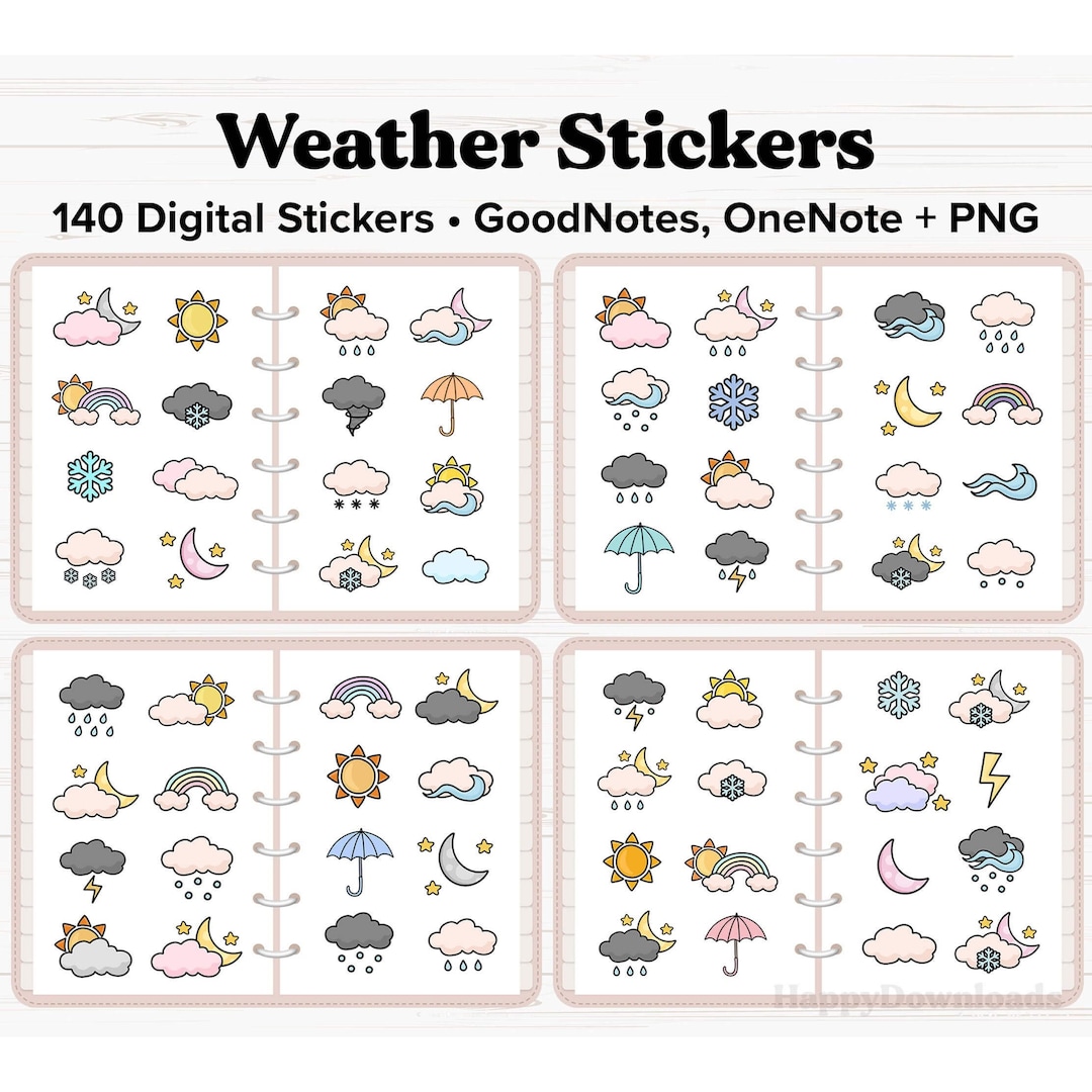 Weather Digital Stickers, Weather Stickers, Digital Planner Stickers ...