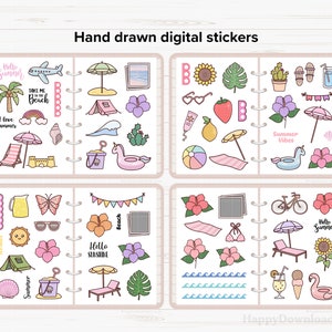 Summer Digital Stickers, Summer Stickers, Seasonal Digital Stickers ...