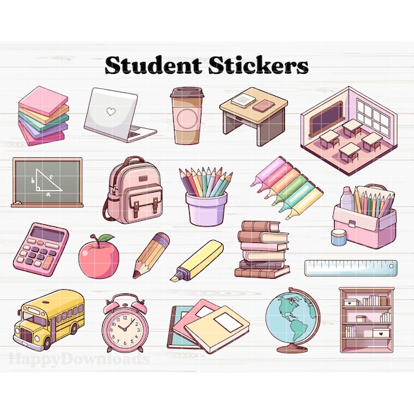 Stickers escolares - Etsy México