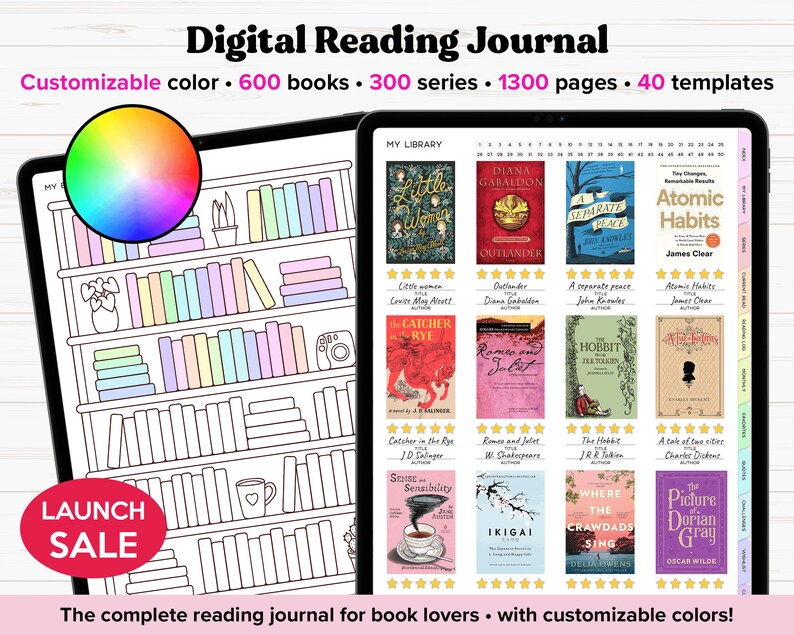 Digital Reading Journal Digital Reading Planner Reading - Etsy