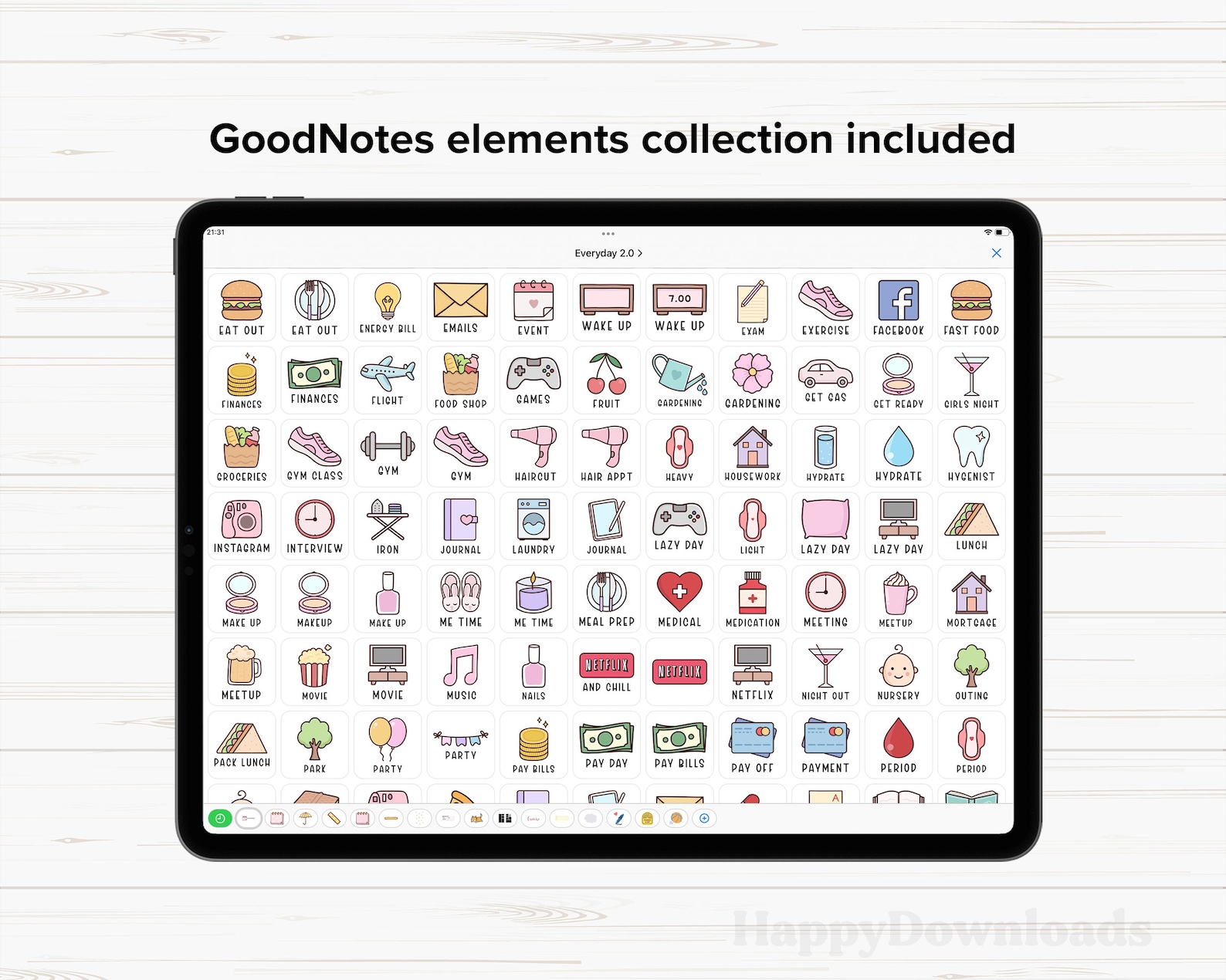 Everyday Life Digital Stickers, Daily Planner Stickers, iPad Stickers ...
