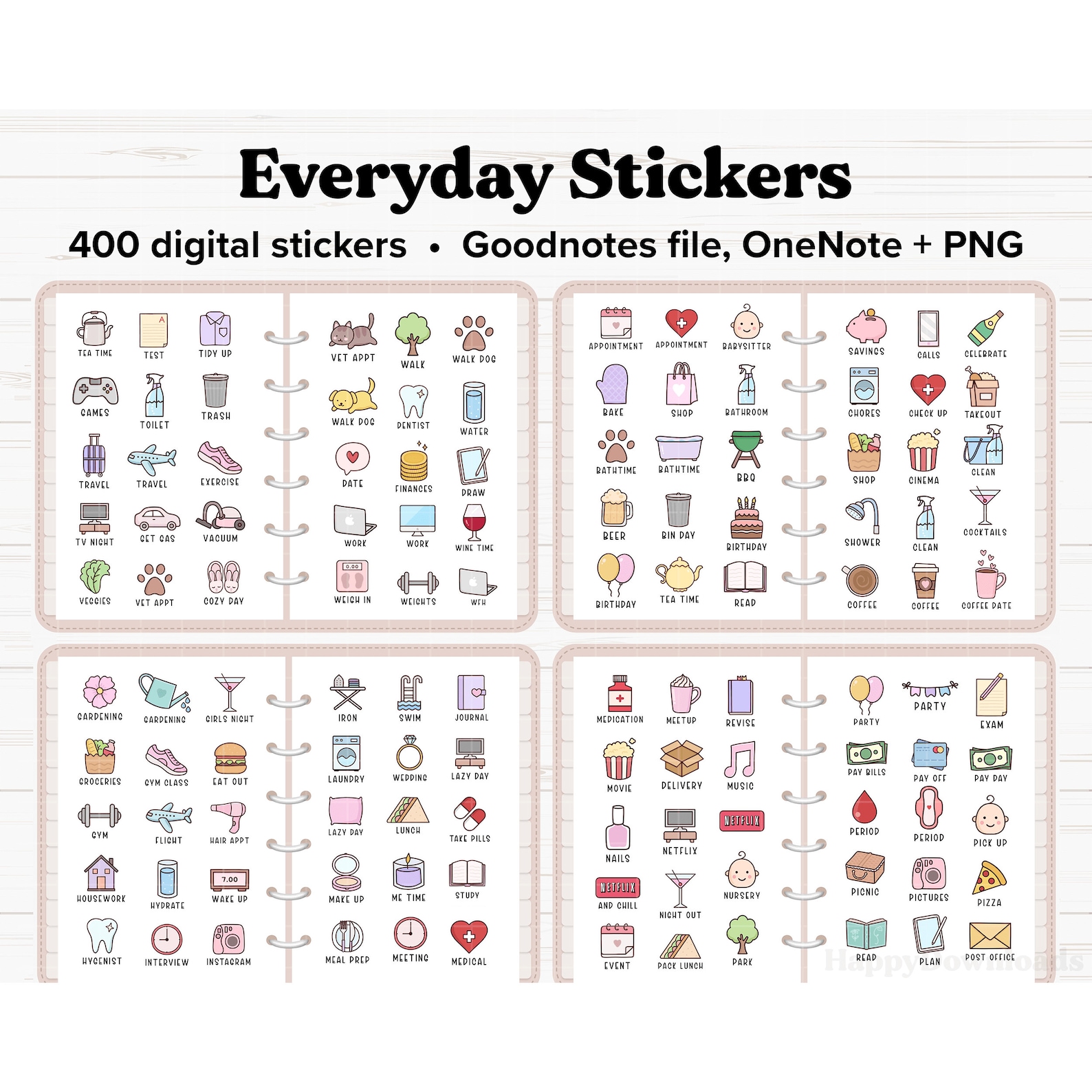 Everyday Life Digital Stickers, Daily Planner Stickers, iPad Stickers ...