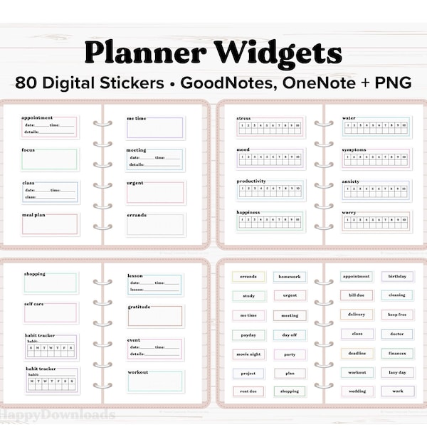 Onenote Digital Planner Stickers - Etsy