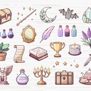 School of Magic Stickers Digital, Witchy Stickers, Magical Stickers ...