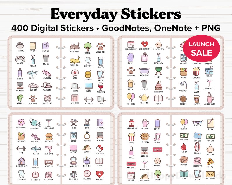 Everyday Life Digital Stickers Daily Planner Stickers - Etsy