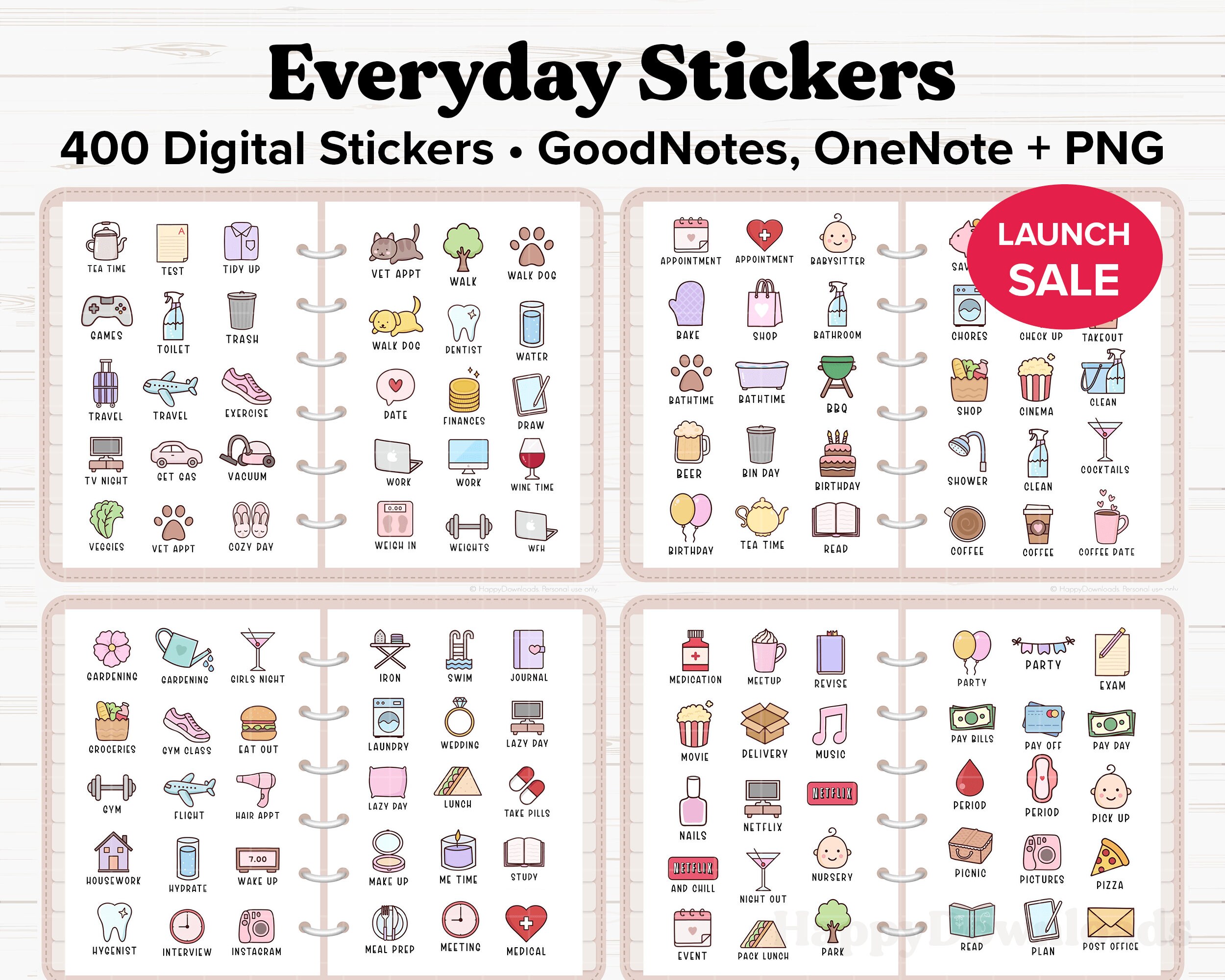 Everyday Life Digital Stickers Daily Planner Stickers - Etsy Australia