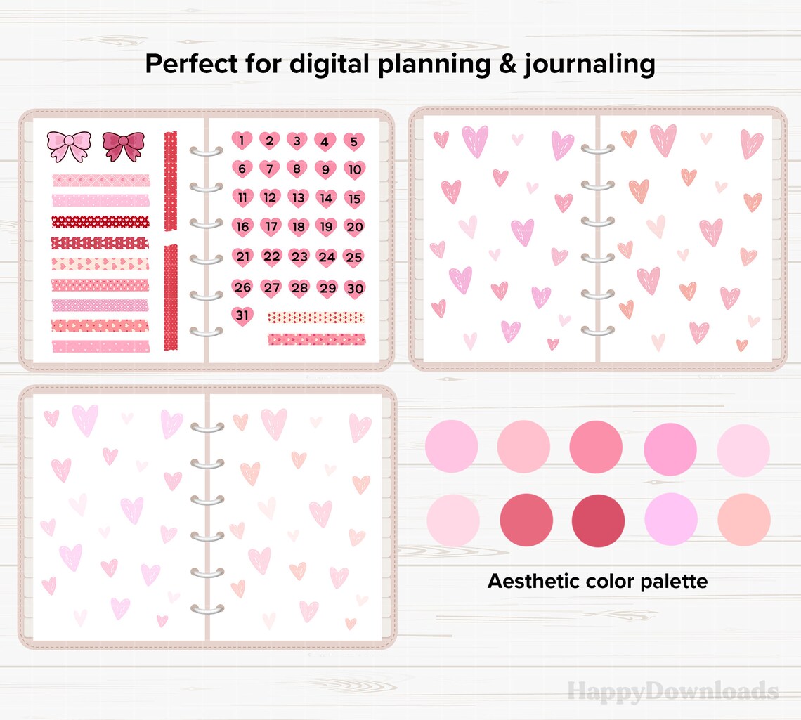 Valentine's Day Digital Stickers Valentines Stickers - Etsy