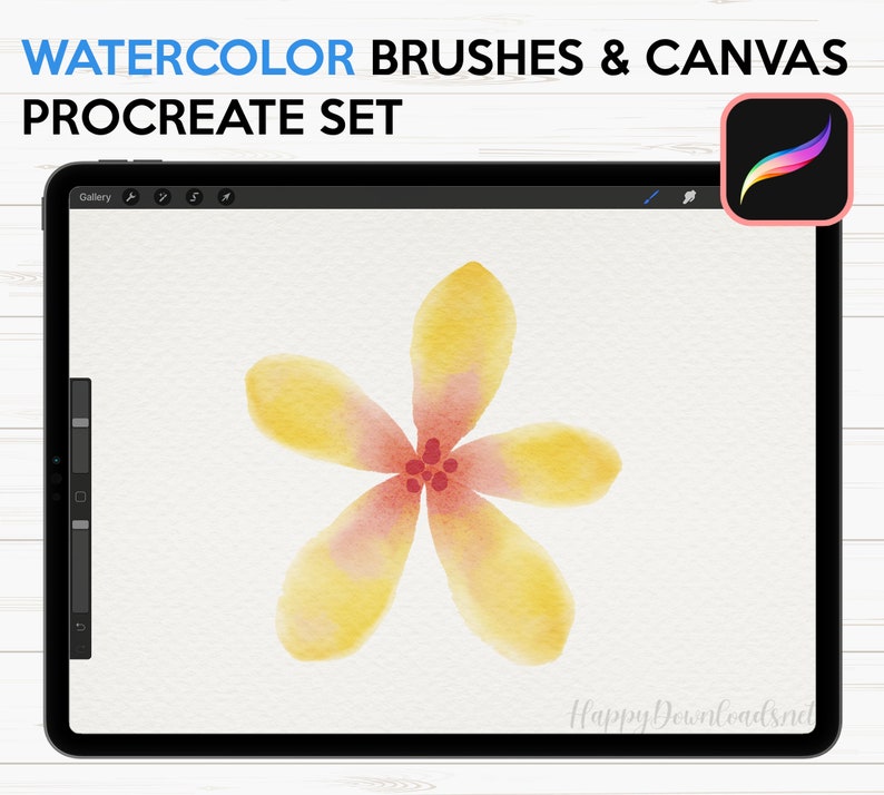 Procreate Watercolor Brushes Set With Watercolor Paper Texture | Etsy