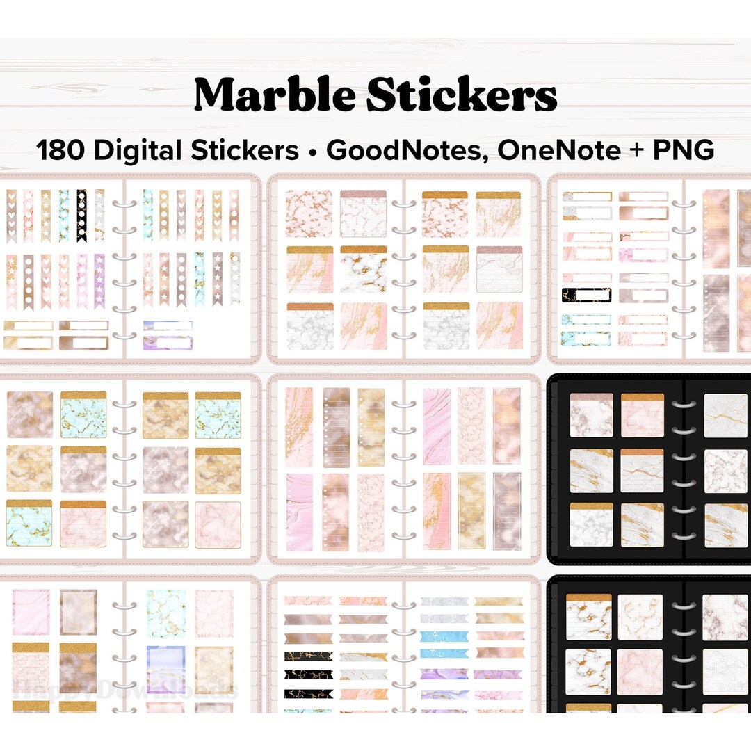 Marble Digital Stickers, Marble Stickers, Digital Sticky Notes ...