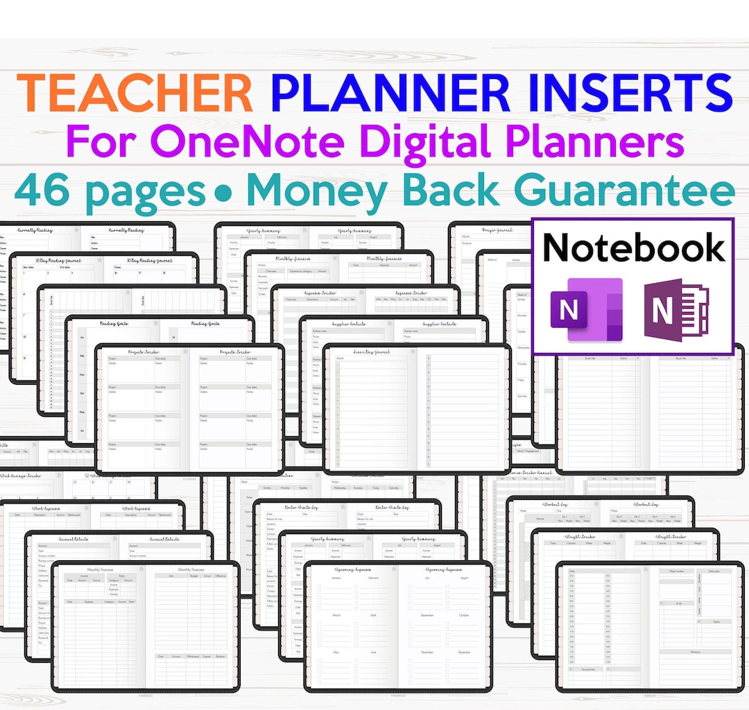 Teacher Onenote Digital Planner Templates Inserts Pack NOTEBOOK - Etsy UK