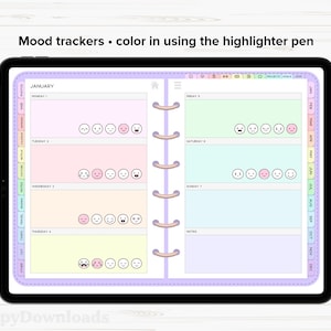 Mood Stickers Digital, Cute Stickers, Daily Mood Trackers, Digital ...