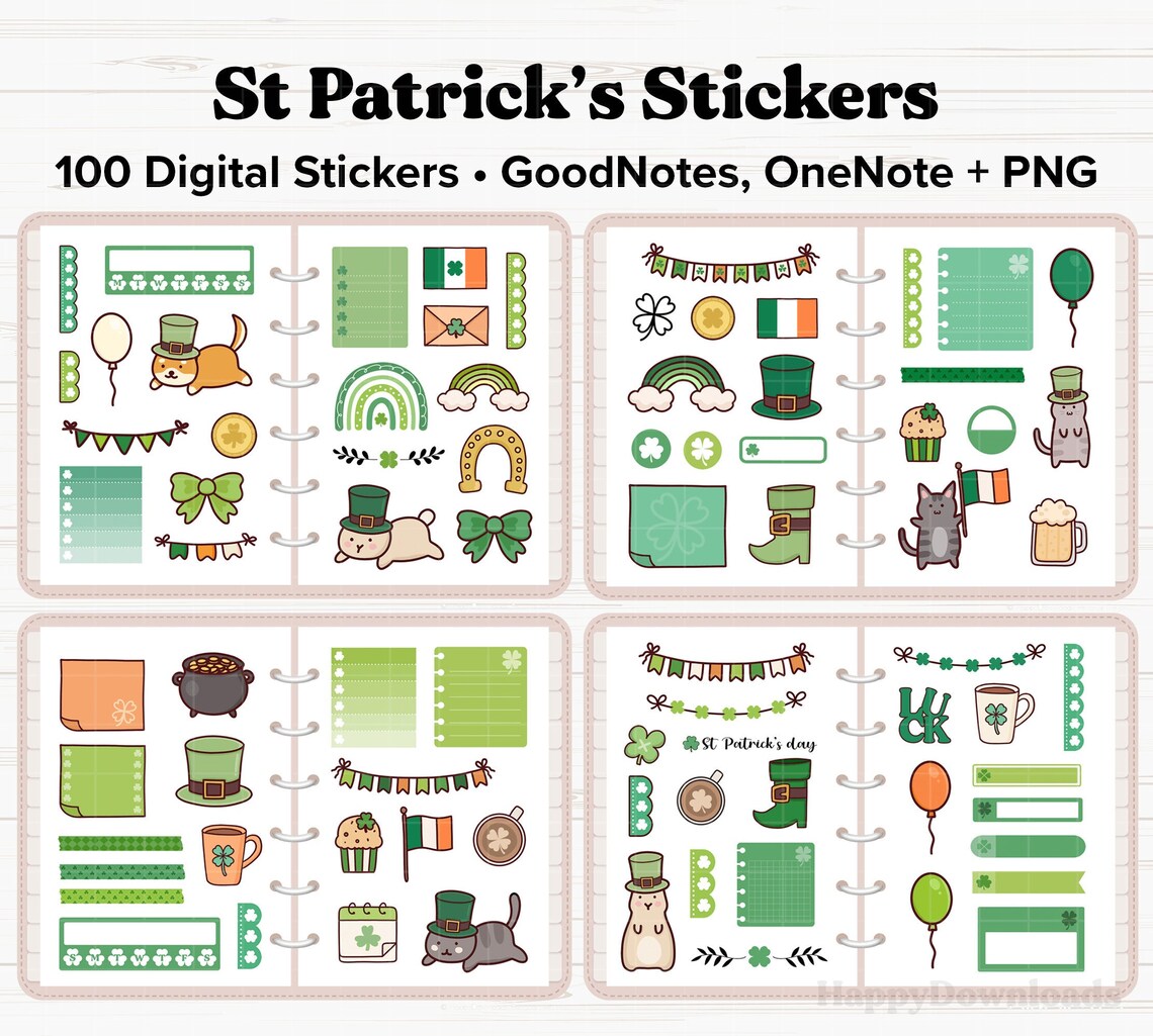 St Patrick's Day Digital Stickers St Patricks Stickers - Etsy
