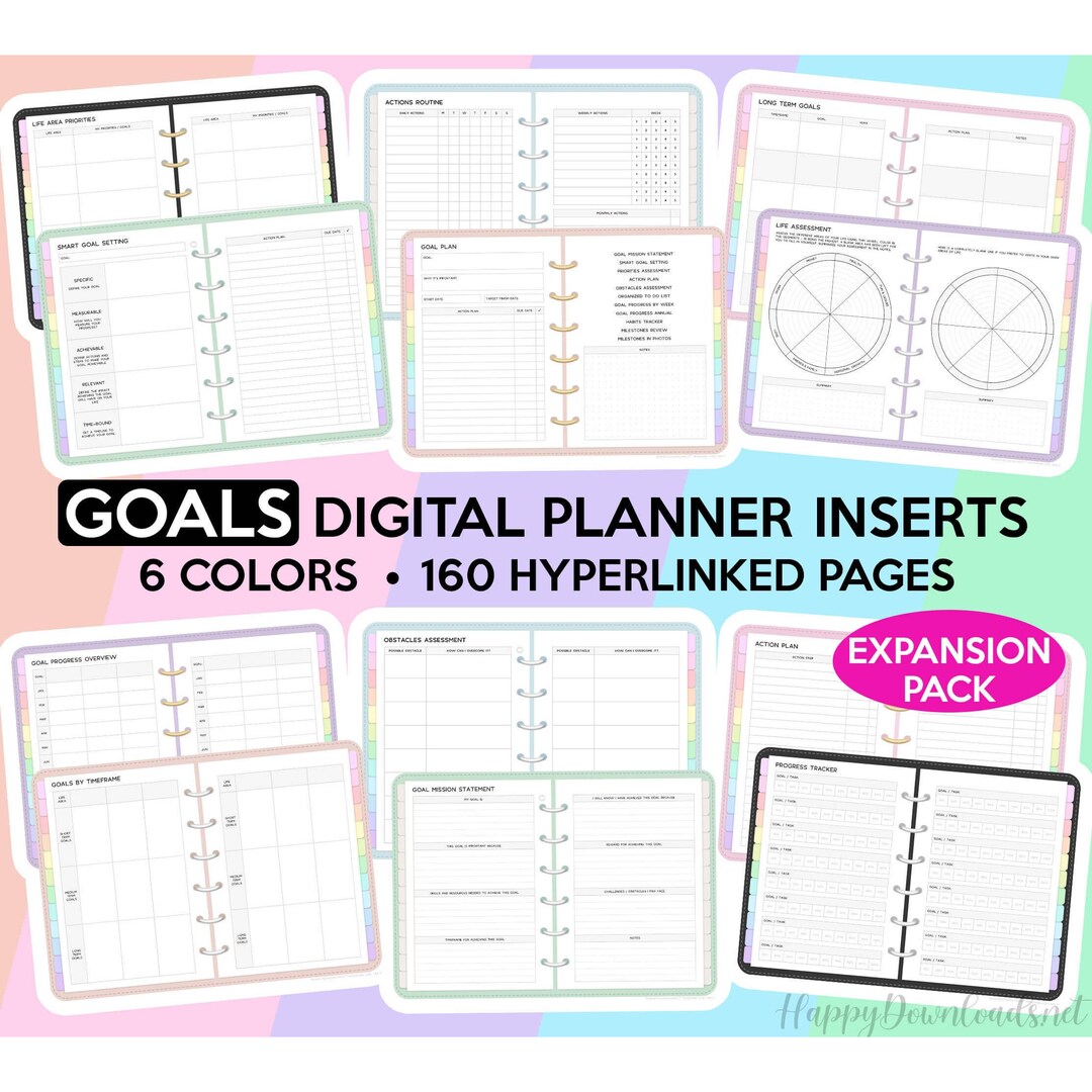 Goal Digital Planner Digital Goal Planner Goodnotes Template Goal ...