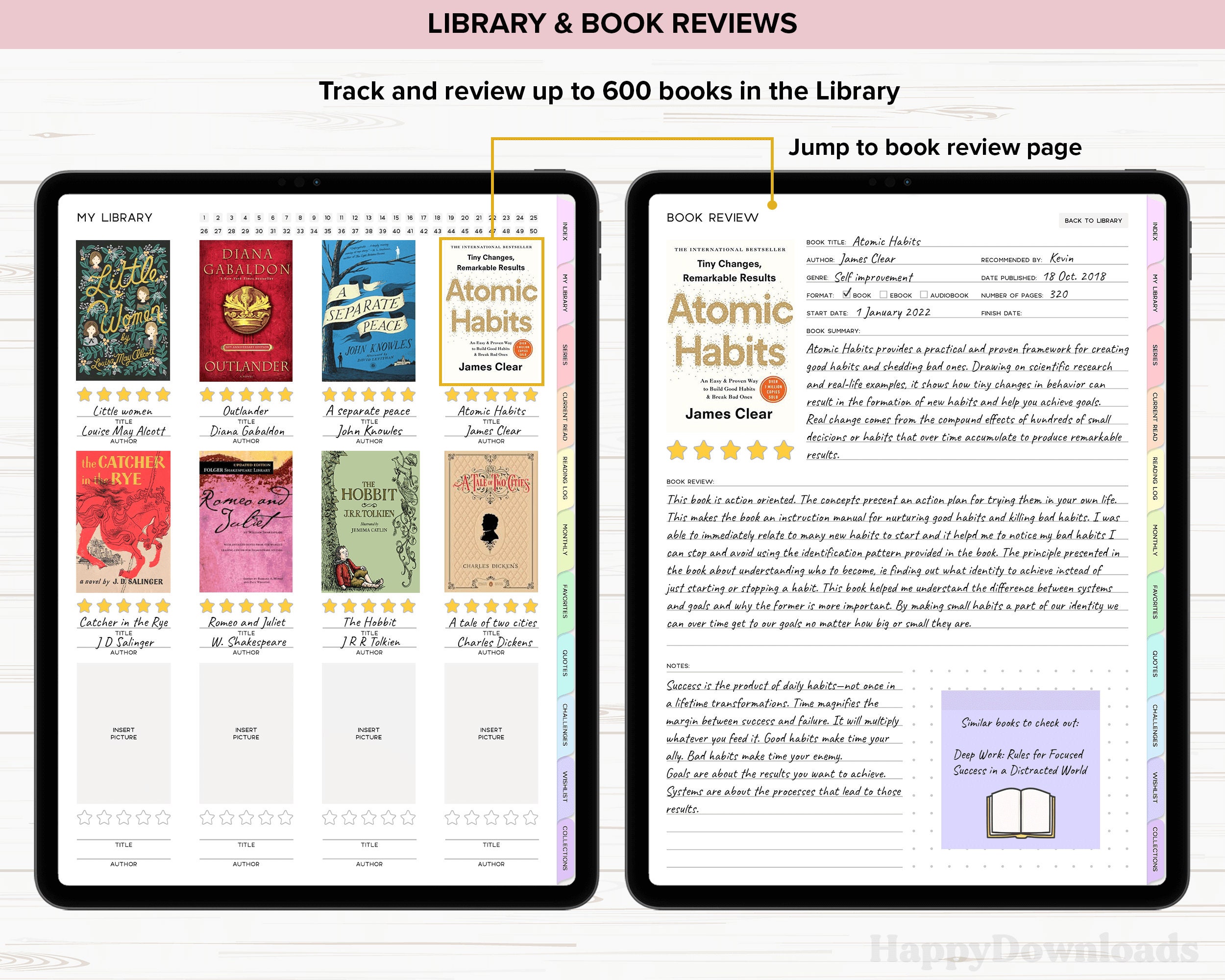 Digital Reading Journal Digital Reading Planner Reading - Etsy Canada